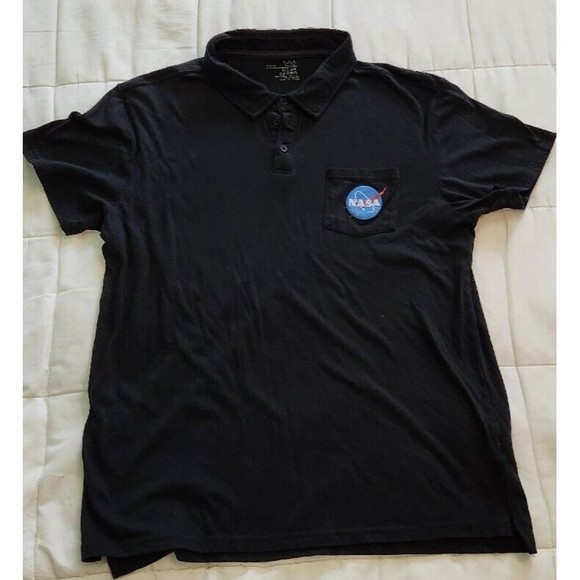 Blue Crown | Shirts | Nasa Polo Shirt Large Black | Poshmark